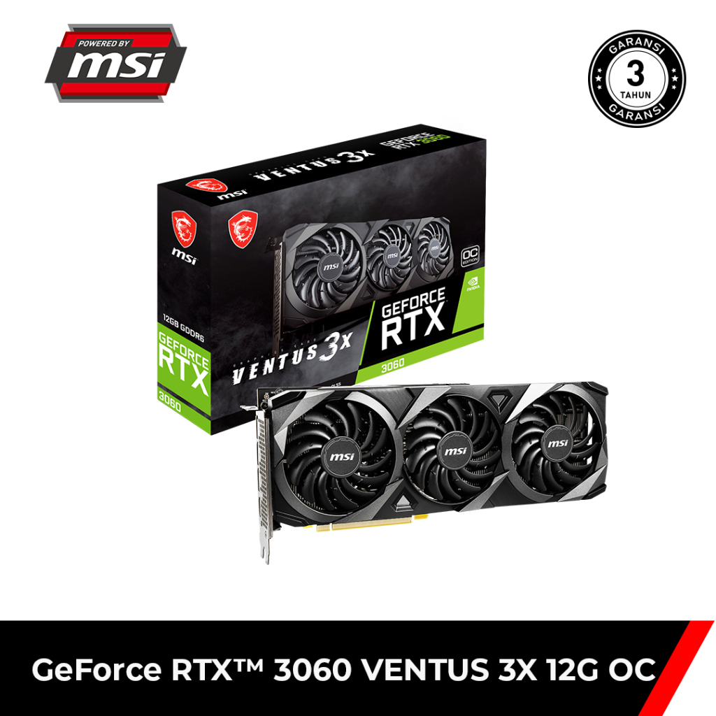 Jual MSI VGA GeForce RTX 3060 Ventus 3X 12GB OC GDDR6 | Shopee Indonesia