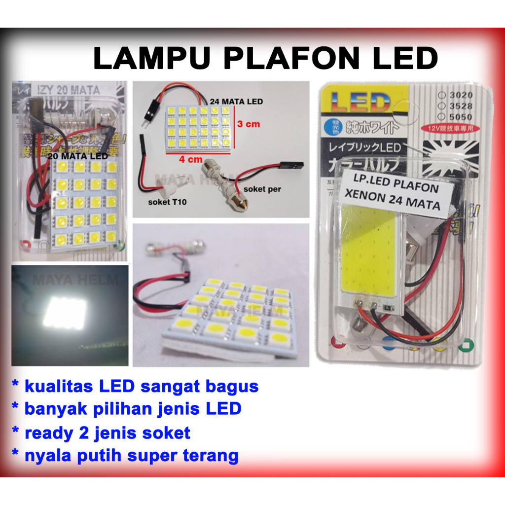 Jual Lampu LED Plafon Mobil izy 20 dan 24 mata dan model LED xenon Best ...