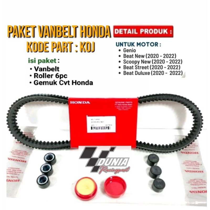 Jual Paket Roller Gemuk Vanbelt Genio Beat Street New Beat Deluxe Scoopy New KODE PART : KOJ ...