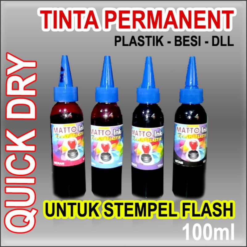 Jual Tinta Stempel Plastik - STEMPEL FLASH Permanent 100ml Kualitas ...