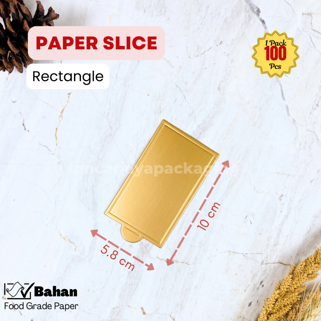 Jual [25 PCS] Paper Slice Tray Kue Cake Gold Nampan Kertas Segitiga ...