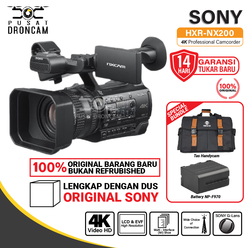 Jual Sony HXR-NX200 4K Professional Camcorder Sony NX 200 Original ...