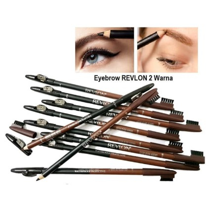 Jual PENCIL ALIS REVLON 2in 1/pensil alis brown/PENCIL REVLON/EYEBROW ...