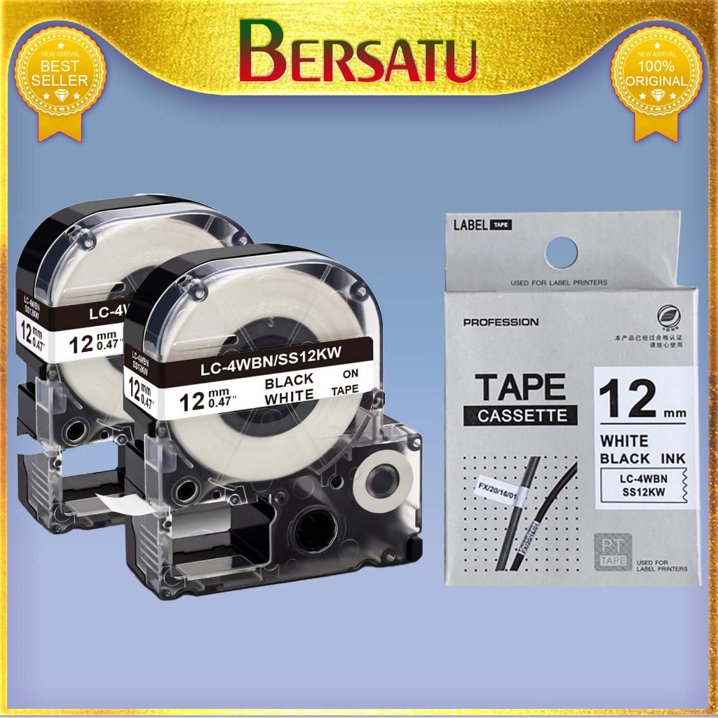 Jual Pita Label Tape Printer Epson LW Series / KingJim Labelworks Tape Cartridge LK4WBN ...
