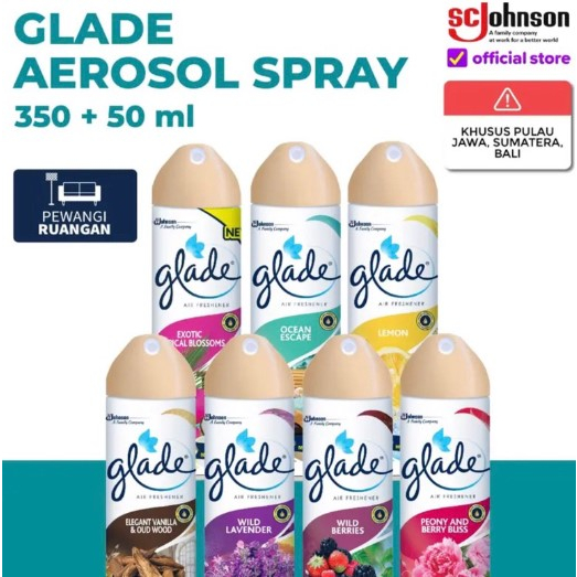 Jual Glade Aerosol 350 ml Pengharum Ruangan spray Glade Aerosol Elegant Vanilla Oudwood Ocean ...