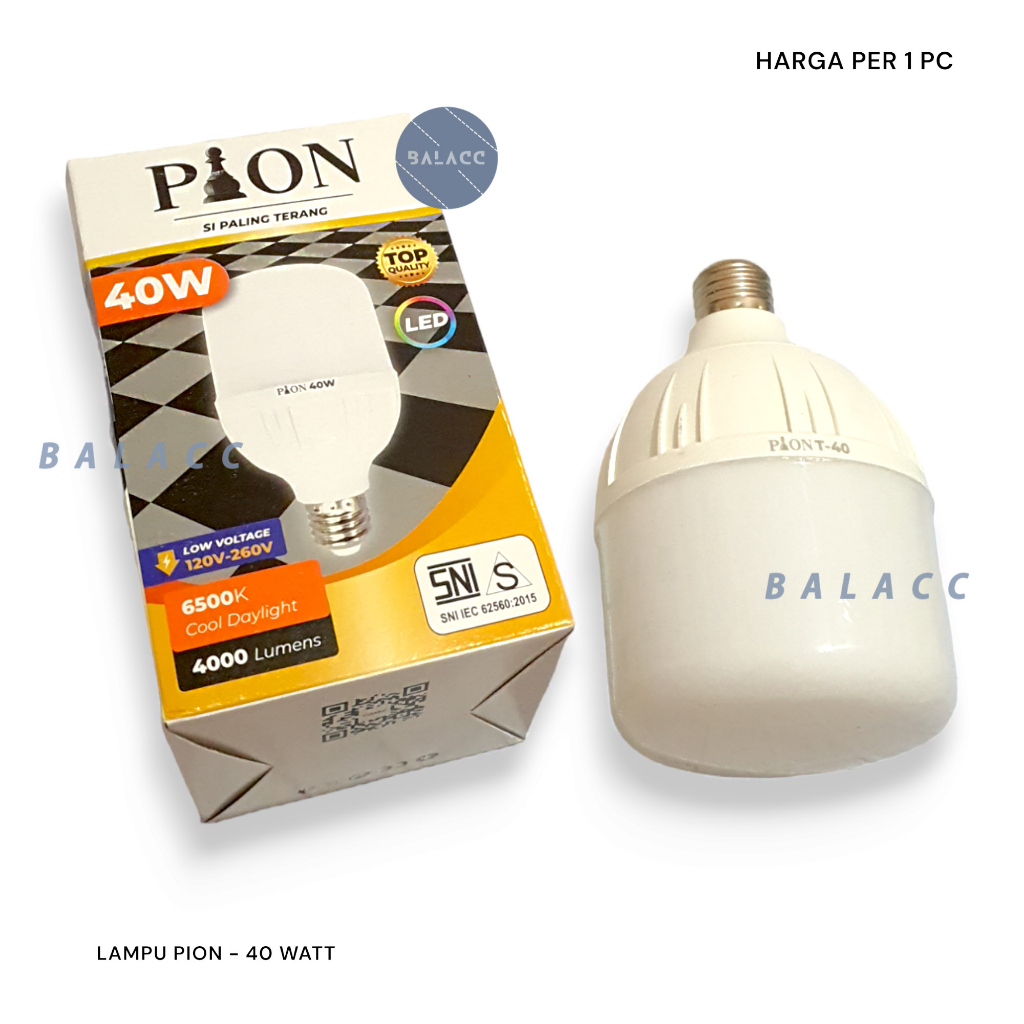 Jual Bohlam Lampu Led PION 40W 40 Watt SNI Cahaya Putih | Shopee Indonesia