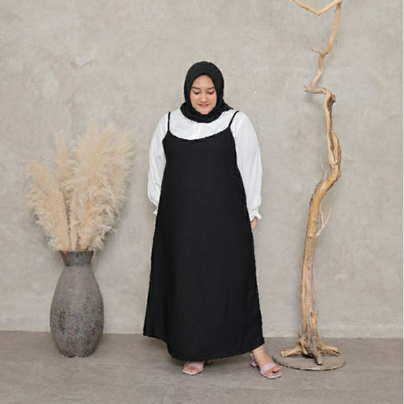 Jual nami overall dress Inner dress tali jumbo big size over size busui ...