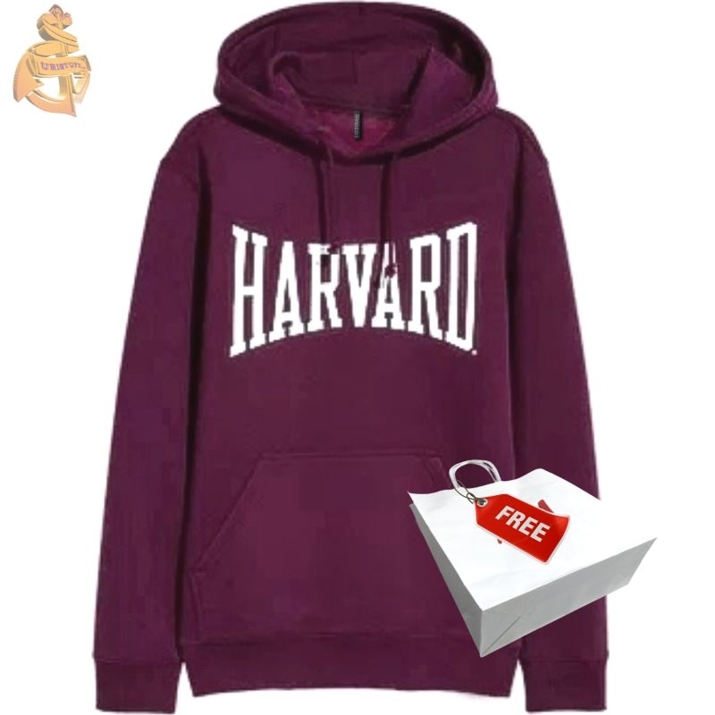 Jual Hoodie Harvard Merah Maroon Pria Wanita Full Tag Free Paper Bag ...