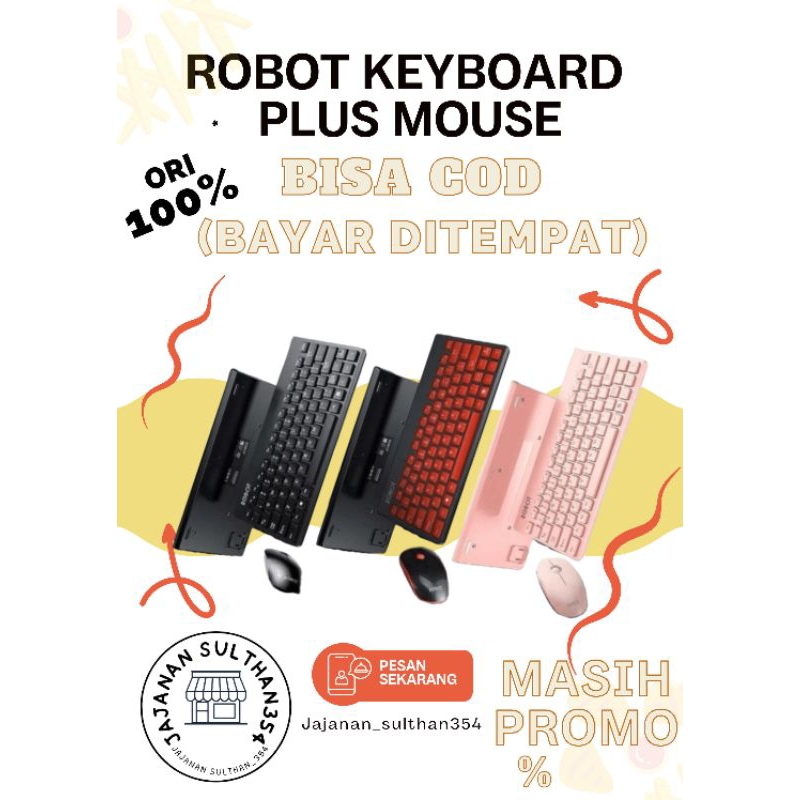 Jual ROBOT Keyboard Plus Mouse KM3000 Combo Potable Mini Keyboard ...