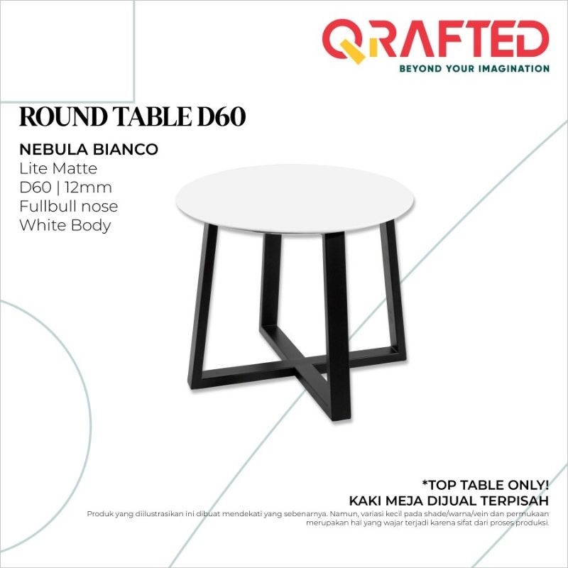Jual Round Top Table Qrafted D60 Nebula Bianco | Shopee Indonesia