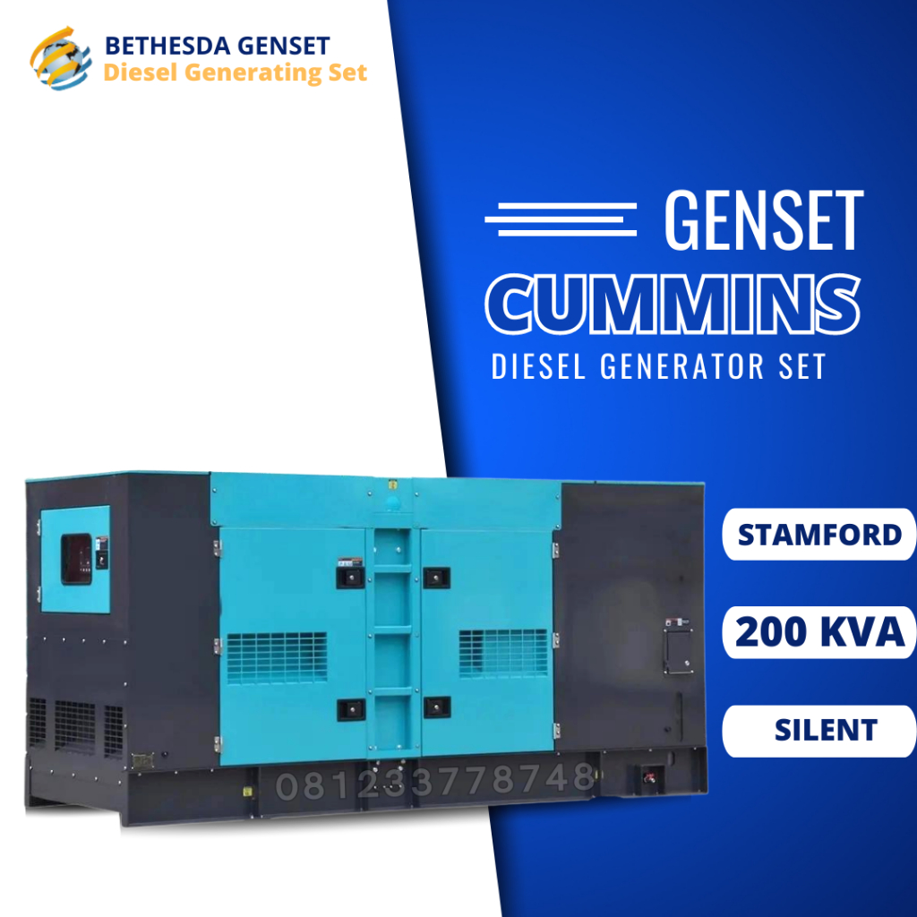 Jual Genset Cummine 200 Kva Silent 3 Phase Mesin Genset 160 Kw | Shopee ...
