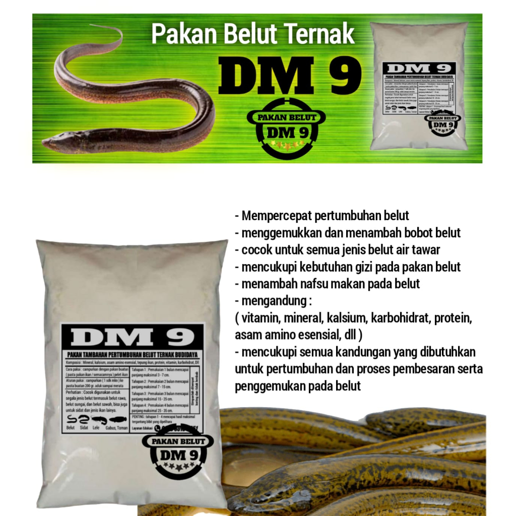 Jual pakan belut ternak dm9 budidaya ikan | Shopee Indonesia