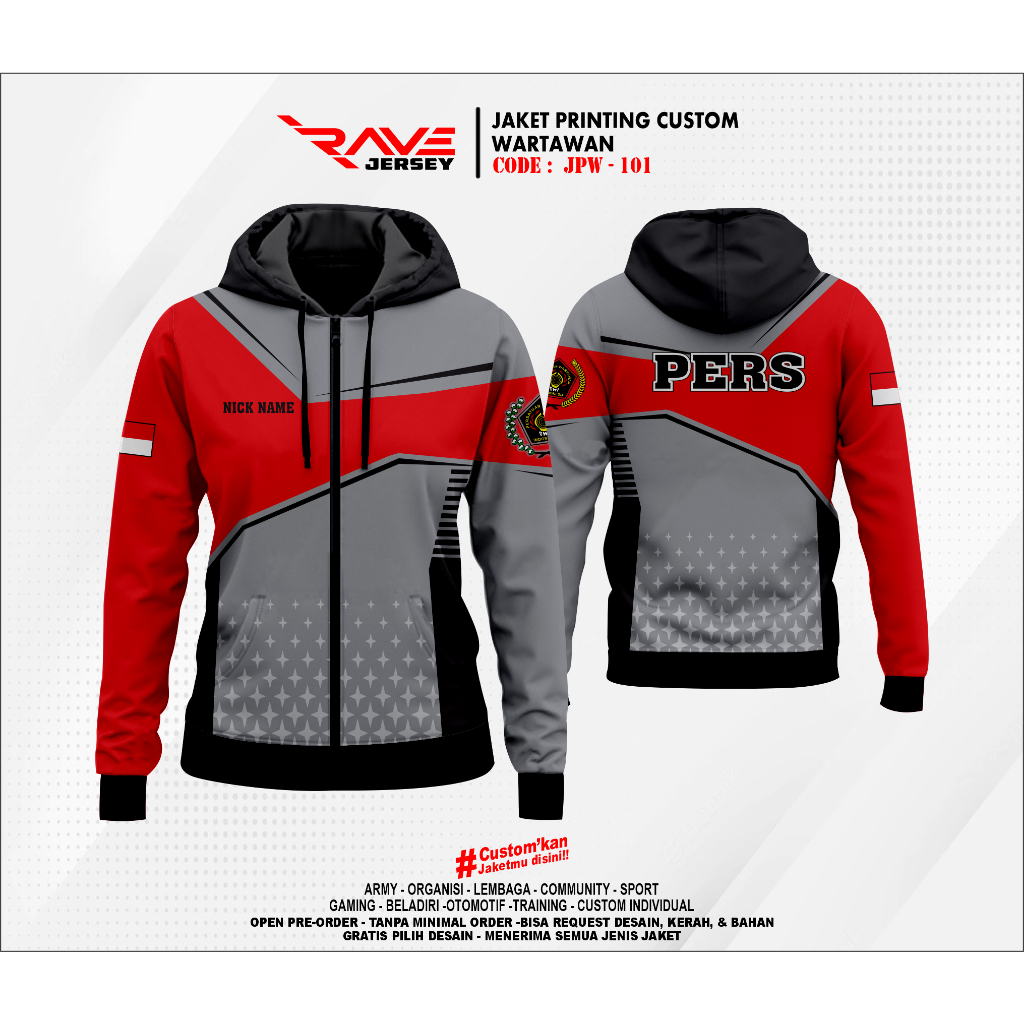 Jual JAKET WARTAWAN PERS FULL PRINTING SUBLIM CUSTOM (DESAIN SUKA SUKA ...