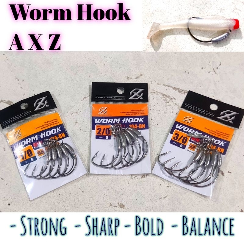Jual Worm Hook AXZ Hook Softlure Kail Toman Kerandang Gabus | Shopee ...