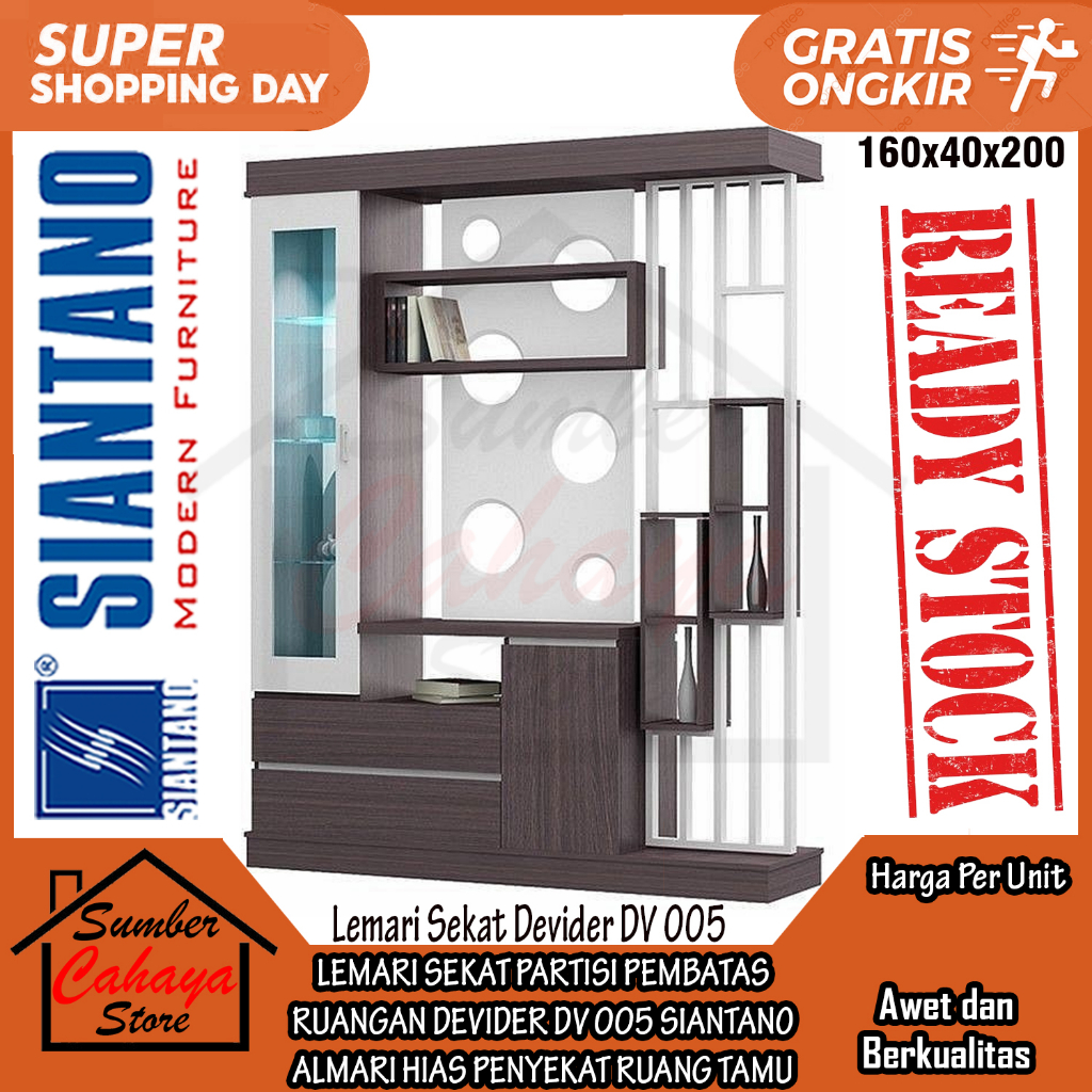 Jual [Instan] LEMARI PENYEKAT RUANGAN 2 SISI SIANTANO DEVIDER DV 005 ...
