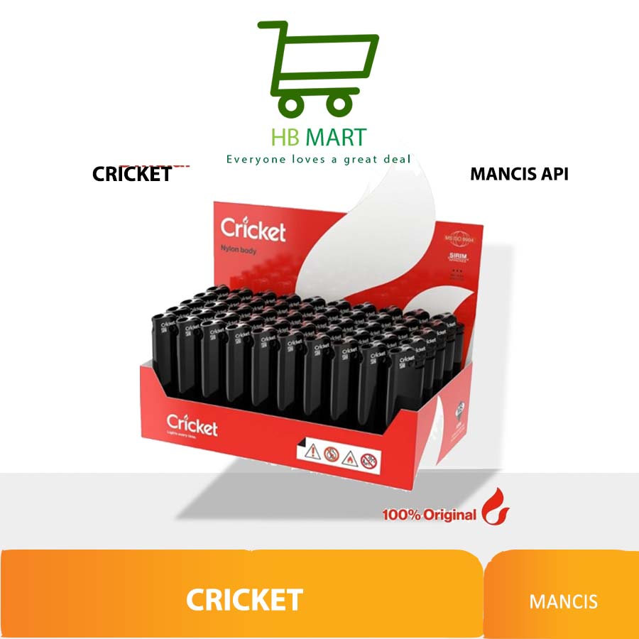 Jual Korek Api Cricket Seri Polos Hitam - 50 Buah | Shopee Indonesia