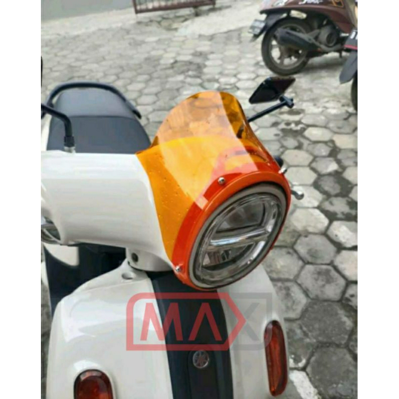 Jual COD Aksesories Visor Cover Headlamp Yamaha Fazzio Ring Oranye acc ...