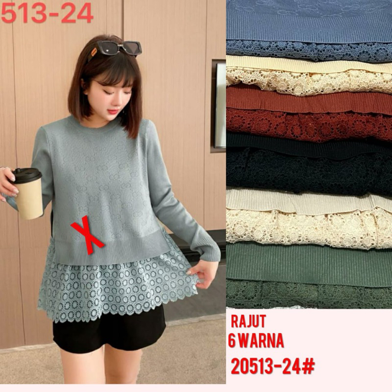 Jual Blouse Full Rajut mix Brukat by Zara Woman | Shopee Indonesia