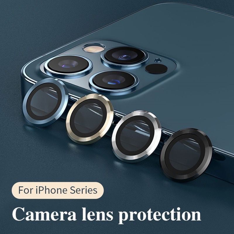 Jual 1set Metal Ring Lensa Camera iP 11 12 13 14 15 16 Mini Pro Max Plus Tempered Glass ...