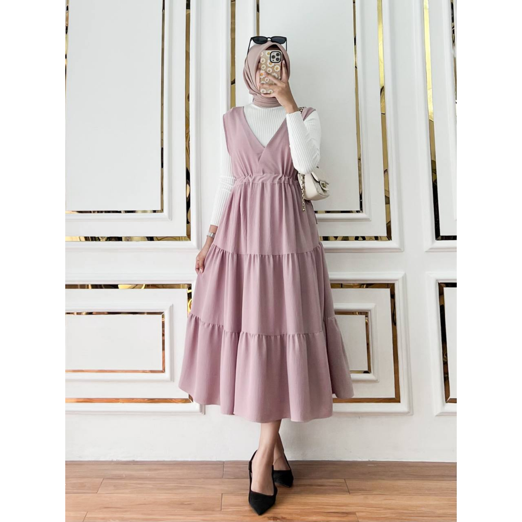 Jual MILLEA OVERAL / DRESS LUARAN TANPA LENGAN MODEL SERUT PINGGANG ...