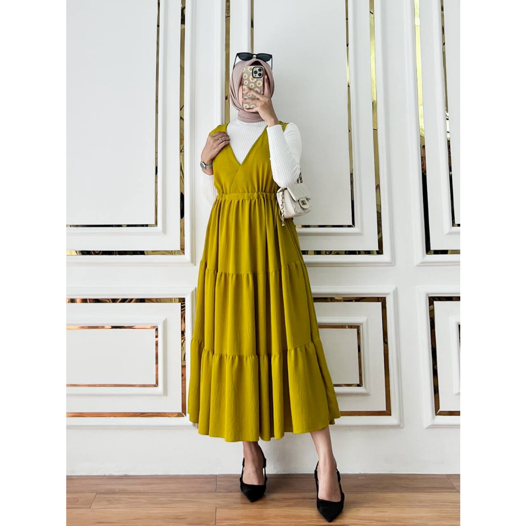 Jual MILLEA OVERAL / DRESS LUARAN TANPA LENGAN MODEL SERUT PINGGANG ...
