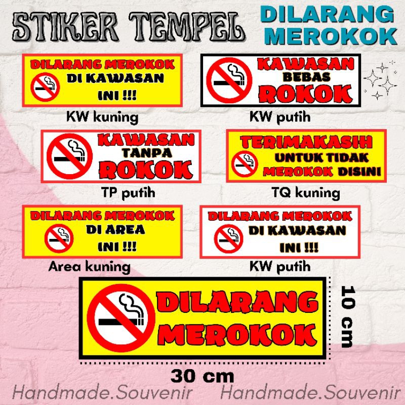 Jual Stiker dilarang merokok/tempelan kawasan bebas rokok | Shopee ...