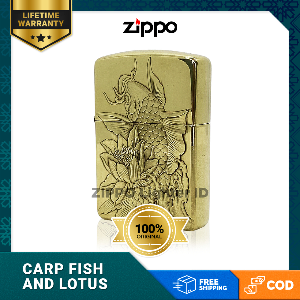 Jual Korek Api Zippo Carp Fish And Lotus | Shopee Indonesia
