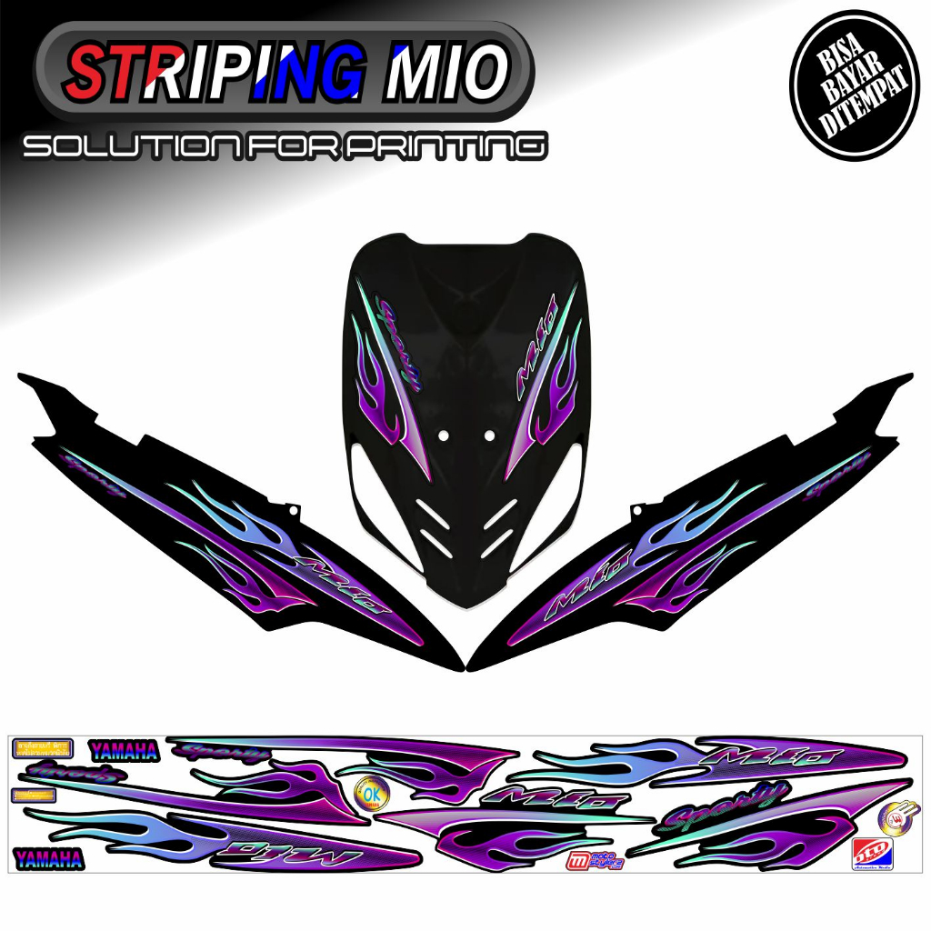 Jual STRIPING VARIASI MIO SPORTY / MIO SMILE MOTIF API STICKER TWOT0NE ...