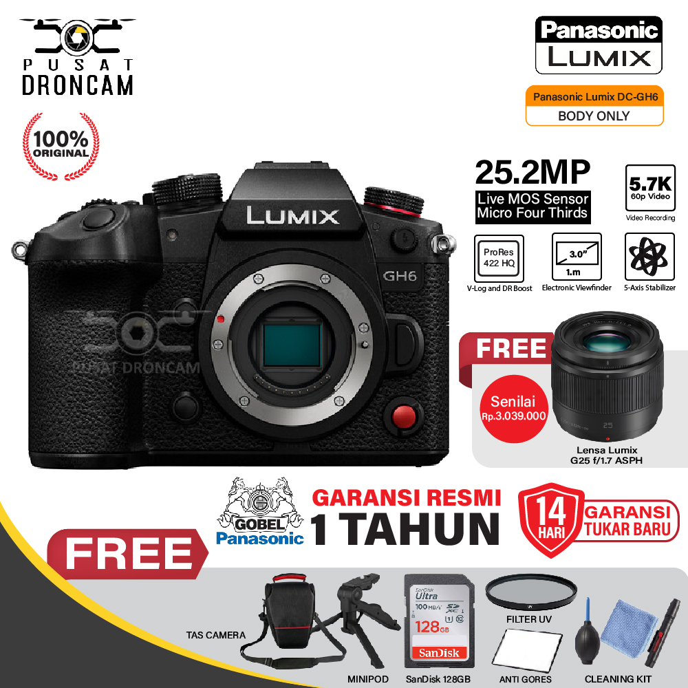 Jual Panasonic Lumix GH6 Body Only - GH 6 Mirrorless Camera Origina | Shopee Indonesia