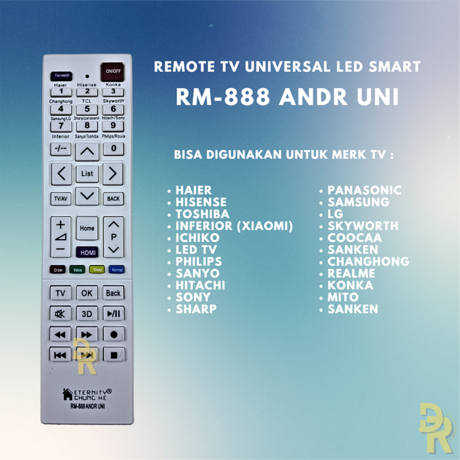 Jual Remot Remote TV Smart Android Multi RM888 ANDR LED LCD Universal ...