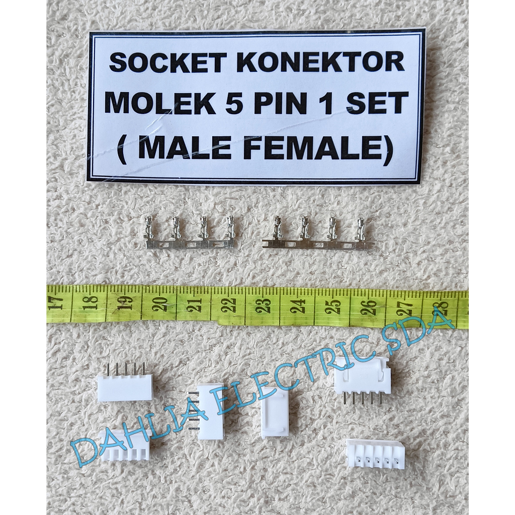 Jual SOCKET KONEKTOR MOLEK 5 PIN 1 SET (MALE FEMALE) | Shopee Indonesia