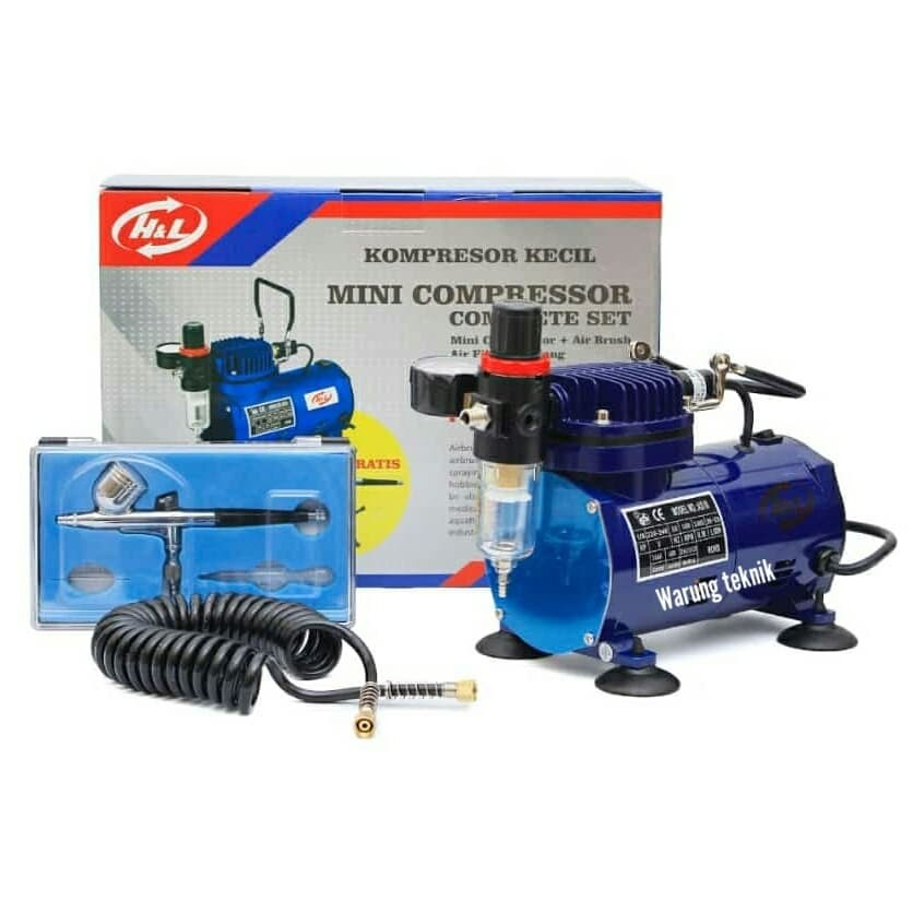 Jual H&L Airbrush Mini Compressor Complete Set - Air Brush Set ...