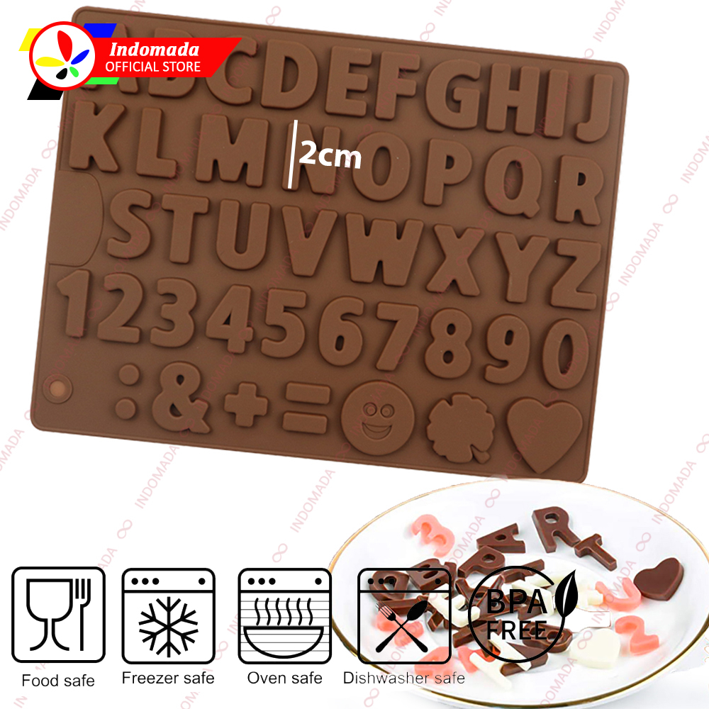 Jual Indomada Cetakan Silikon Motif Huruf Angka Alfabet AZ Es Puding ...