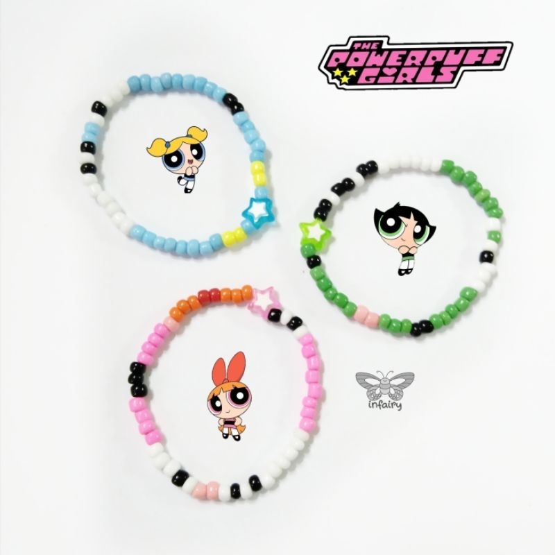 Jual [Bracelet Character] Powerpuff Girls Bracelet Gelang Manik Gelang ...