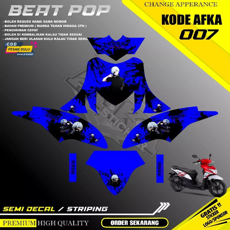Jual Variasi DECAL STICKER Motif Motor BEAT POP_Semi FULL Body Desain ...