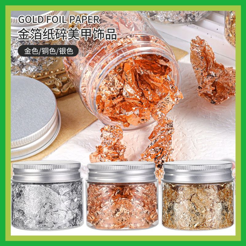Jual 0.5GR FOIL GOLD PAPER KERTAS ALUMUNIUM HIASAN ACC ACSESORIS NAIL ...
