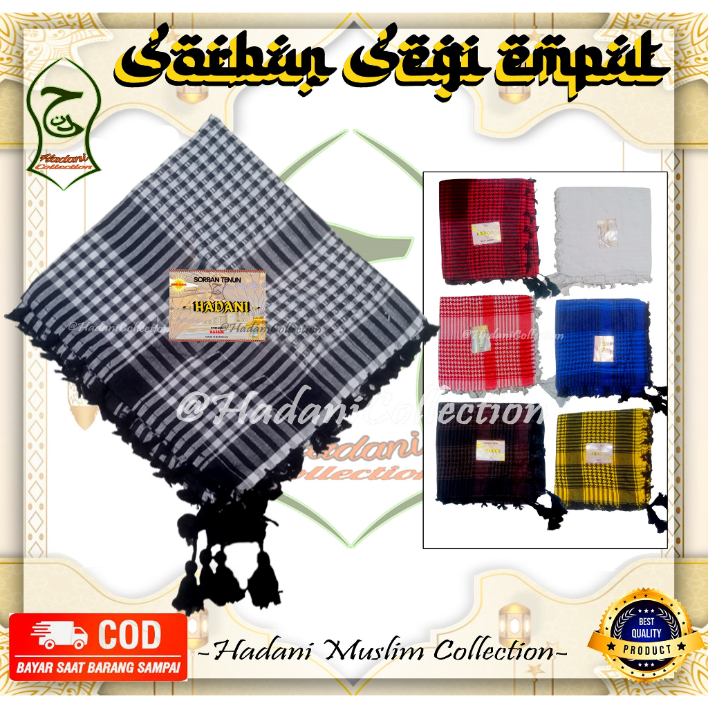 Jual Sorban segi empat / Sorban hadani / sorban muslim / sorban arab ...