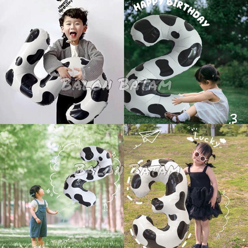 Jual Balon Foil Angka JUMBO Motif Cow sapi 100cm | Shopee Indonesia