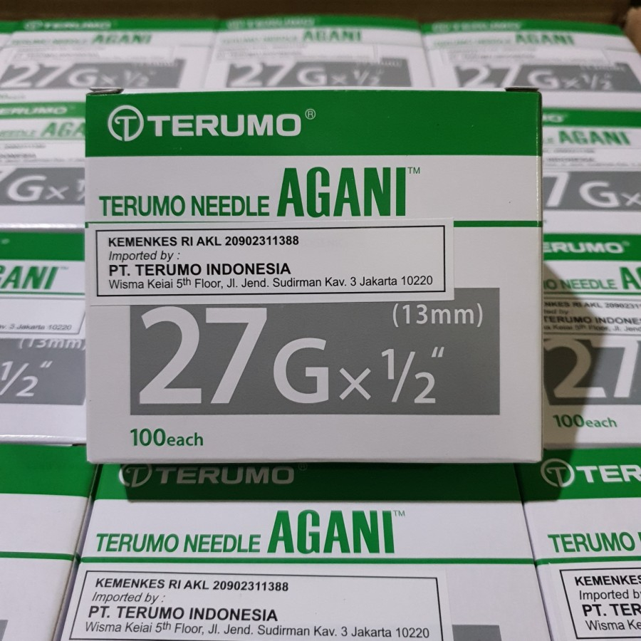Jual Jarum Terumo Agani 18 20 23 24 25 26 30 Needle Terumo Agani jarum ...