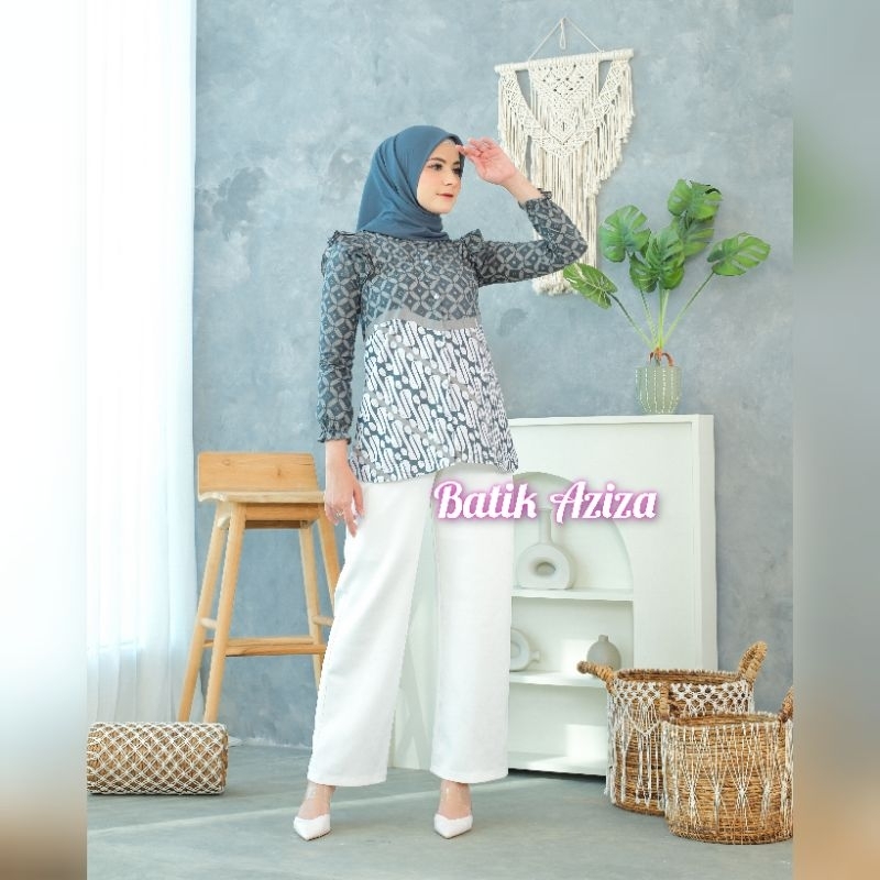 Jual Batik Modern Wanita Kancing Depan Blus Parangayu by Batik Aziza ...