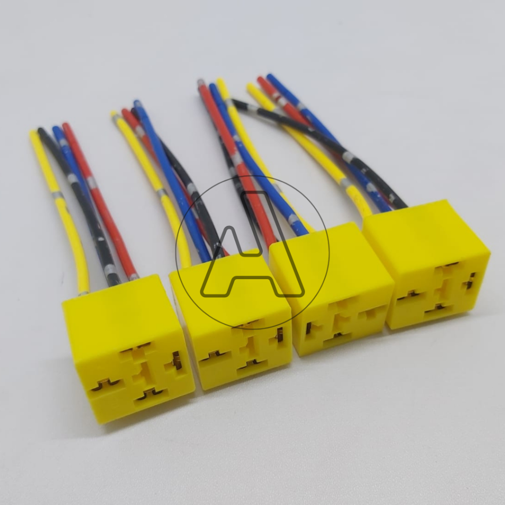 Jual Soket Relay Kuning pakai Kabel Socker Relay Kaki 4 Kuning Plus ...