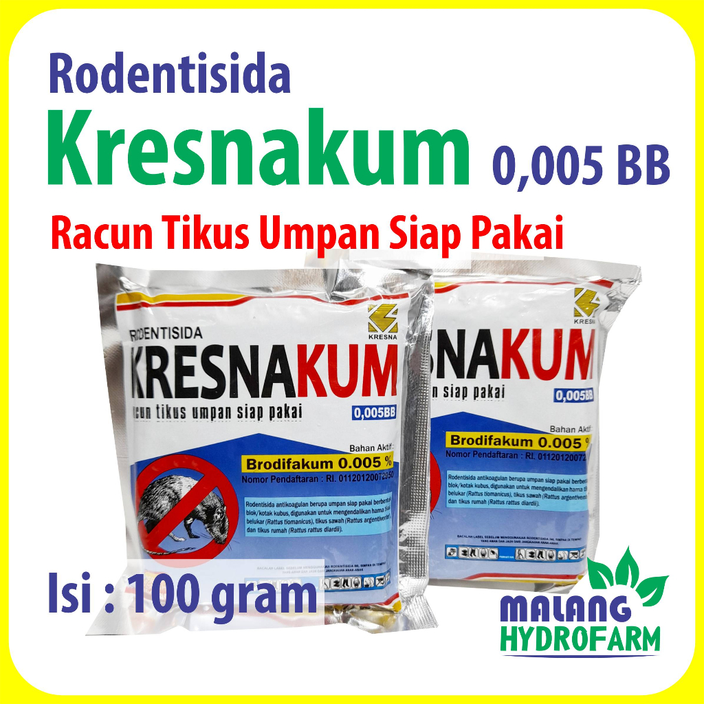 Jual Rodentisida Kresnakum 0.005 BB 100 gram pestisida obat pembasmi ...