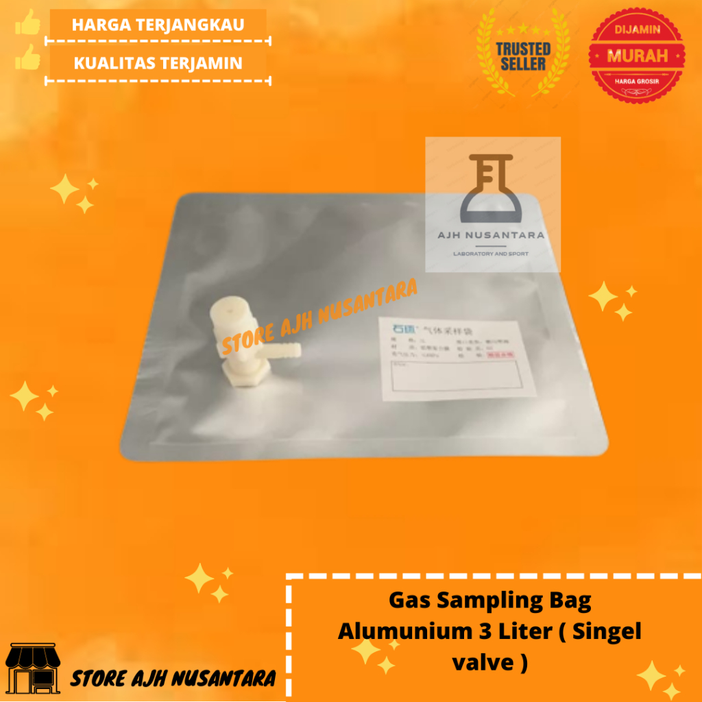 Jual ECO Gas Sampling Bag Alumunium 3 Liter ( Singel valve ) | Shopee ...