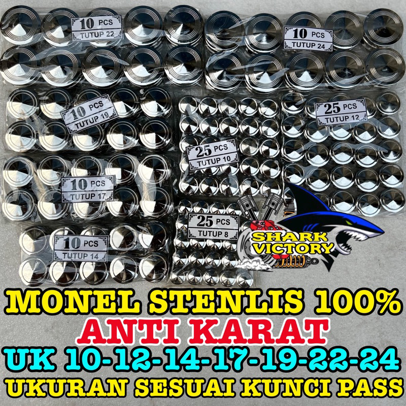 Jual cover baut tutup baut monel STAINLESS anti karat ukuran 8 10 12 14 17-19-22-24 harga untuk ...