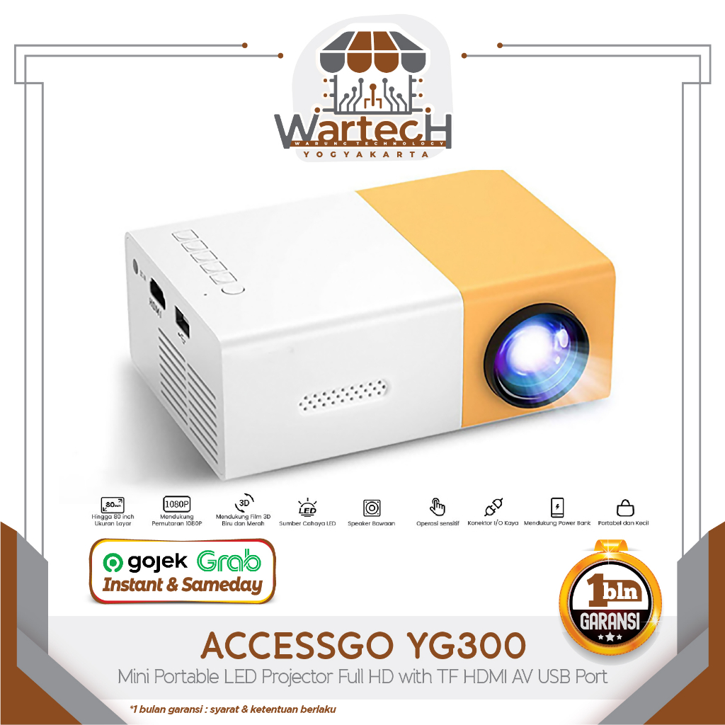 Jual Mini Proyektor LED YG300 YG-300 YG 300 LCD Portable Projector Home ...