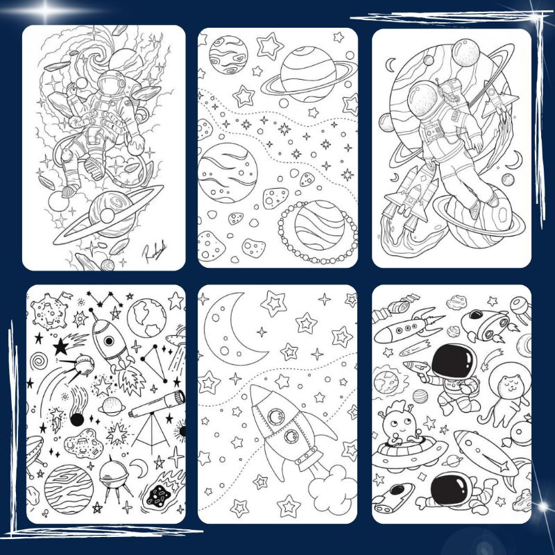 Jual Gambar Sketsa Mewarnai Tema Tata Surya Dan Ruang Angkasa - Isi 50 ...