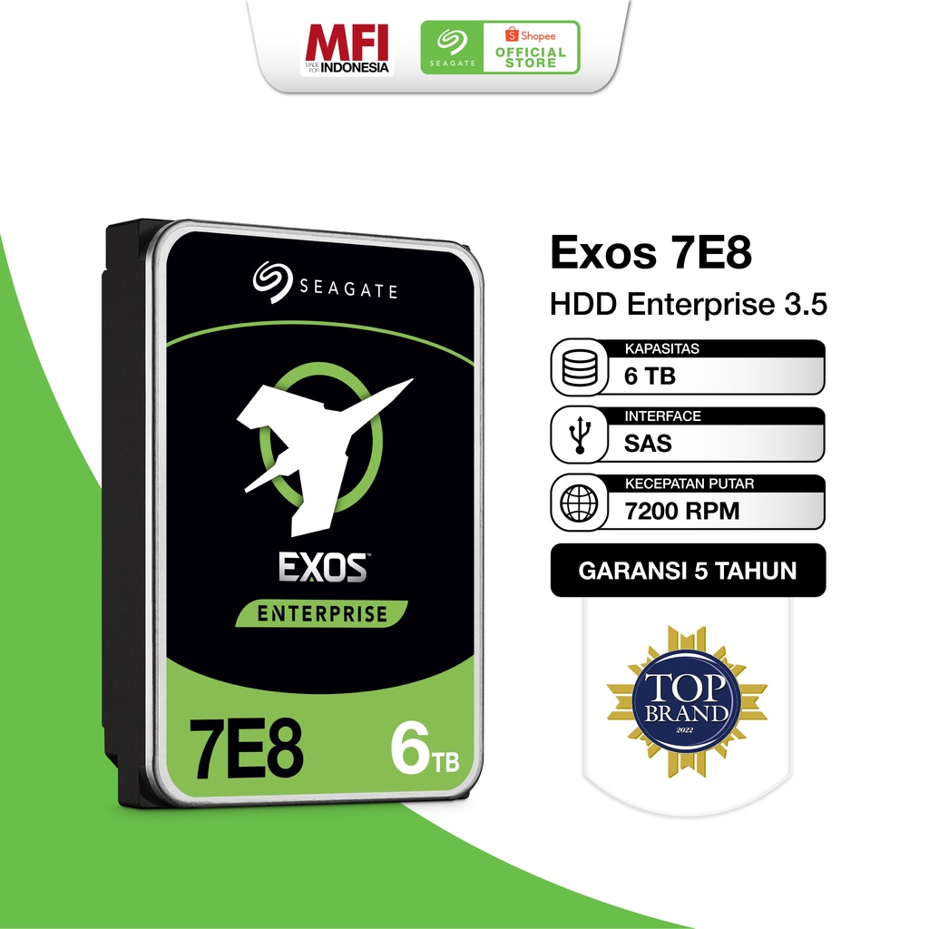 Jual Seagate EXOS 7E8 HDD / Hardisk Enterprise 6TB SAS 7200RPM | Shopee ...