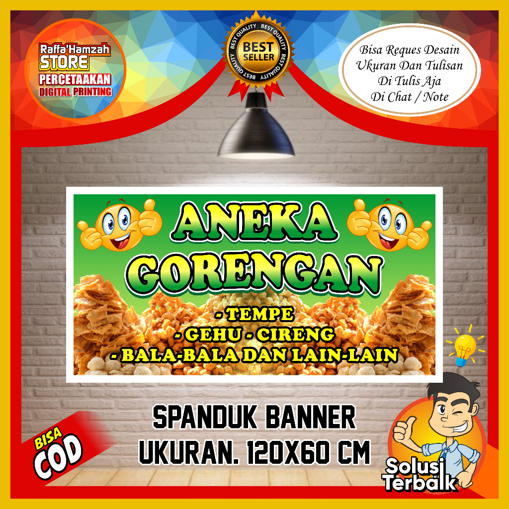 Jual Banner Aneka Gorengan, Spanduk Gorengan, 120X60 cm, ( Bayar ...