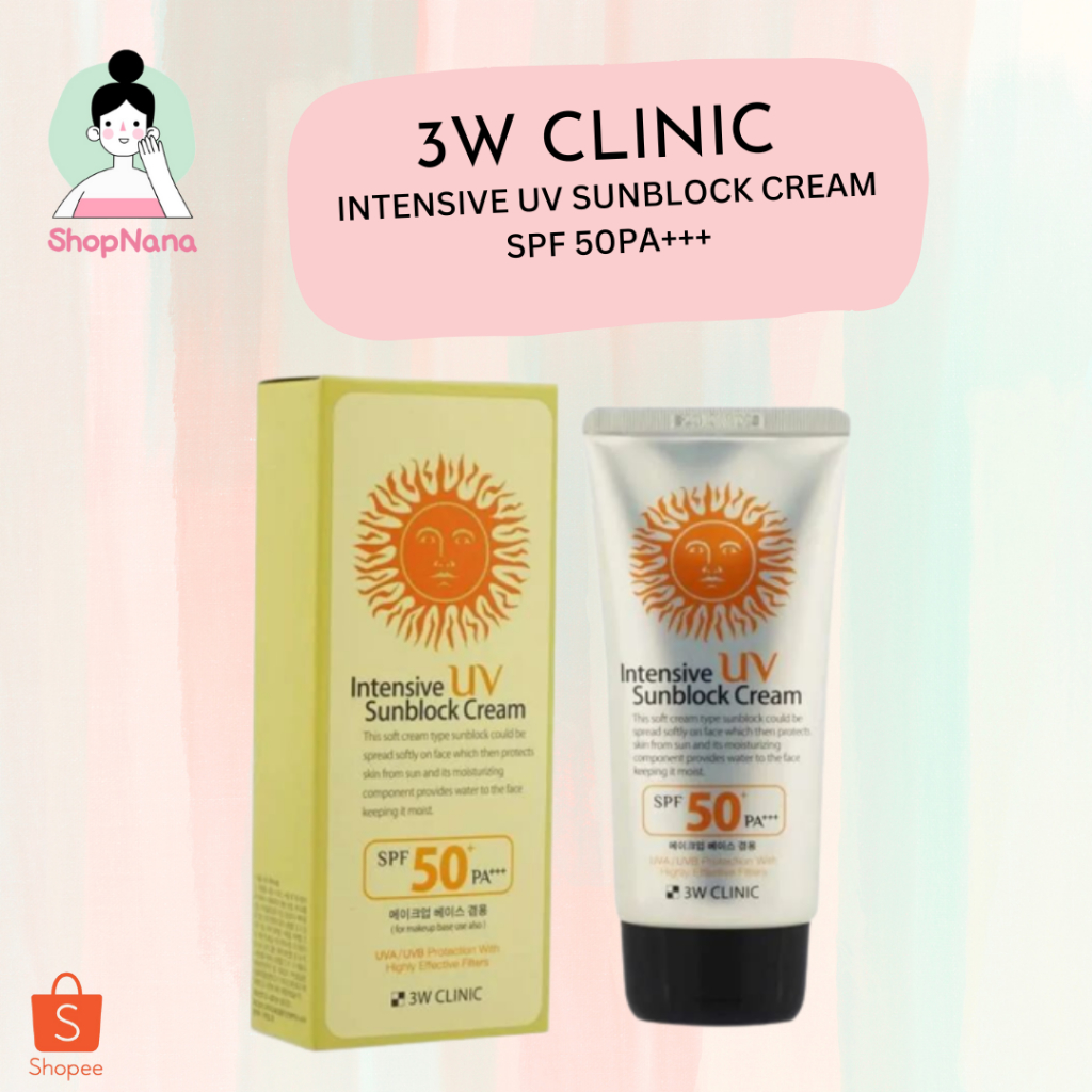 Jual 3W CLINIC Intensive UV Sunblock Cream 70ml atau Collagen Sunscreen ...