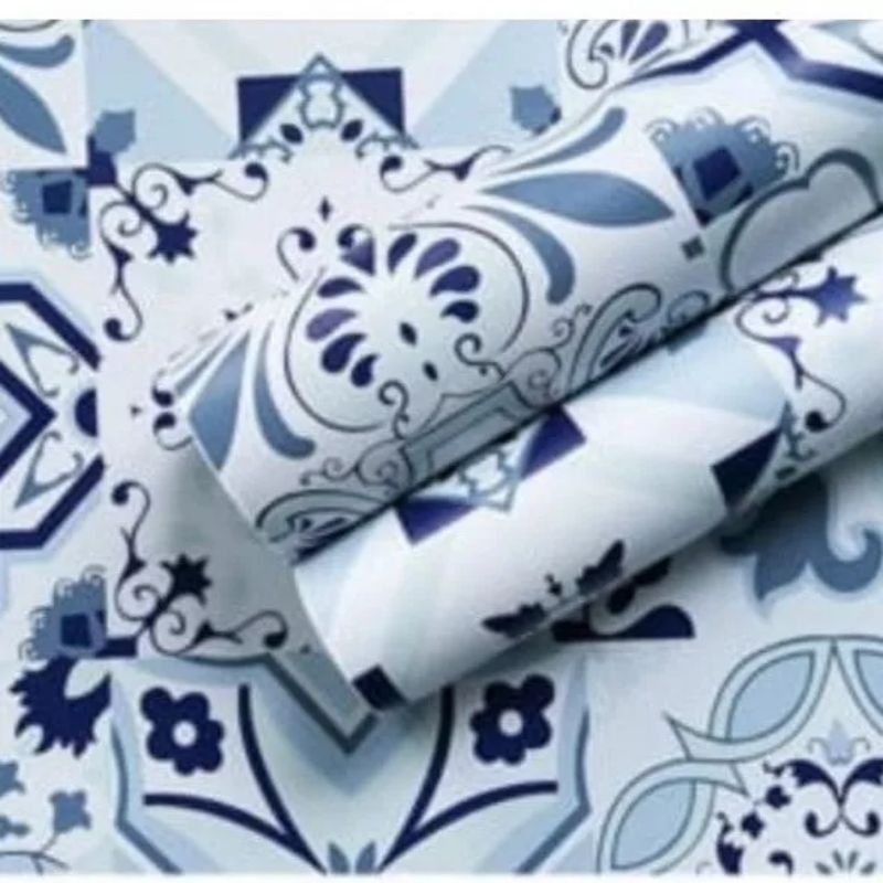 Jual Wallpaper Dinding Sticker Dinding Tegal Biru Ruang Tamu Premium ...